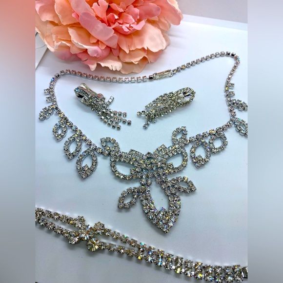 Jewelry | Vintage 194s Diamonte Art Deco Rhinestone Bridal Parure Set | Poshmark